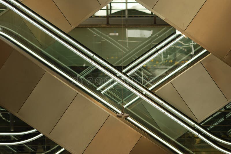 Escalators at the mall stock photo. Image of steps, architecture - 2700854