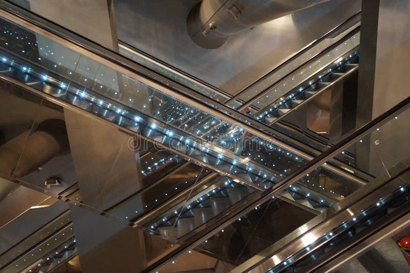 Metro station escalators stock image. Image of station - 6330105