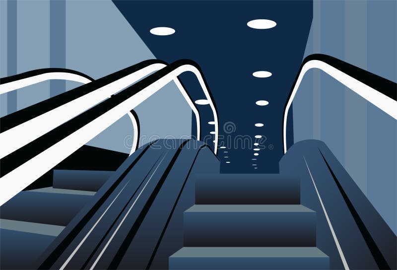 Escalators stock vector. Illustration of fast, construction - 19842664