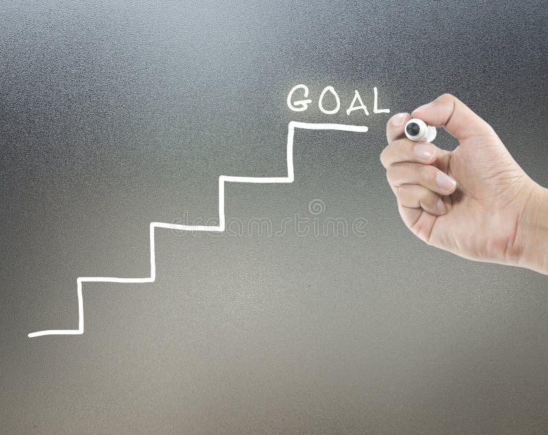 Escalera De Paso Del Dibujo a La Meta Foto de archivo - Imagen de ...