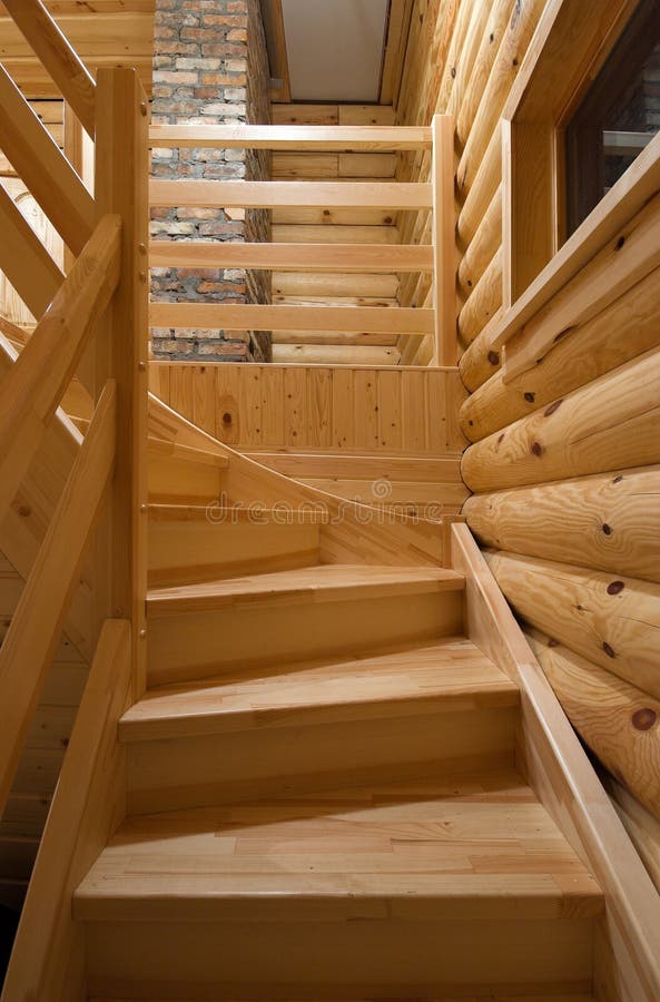 Escaleras De Madera Interiores Foto de archivo - Imagen de moderno ...