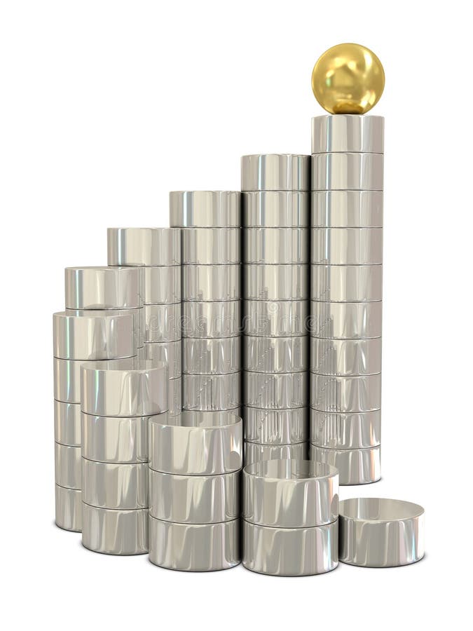 Escaleras De Plata Espirales Y Bola De Oro Stock de ilustración ...