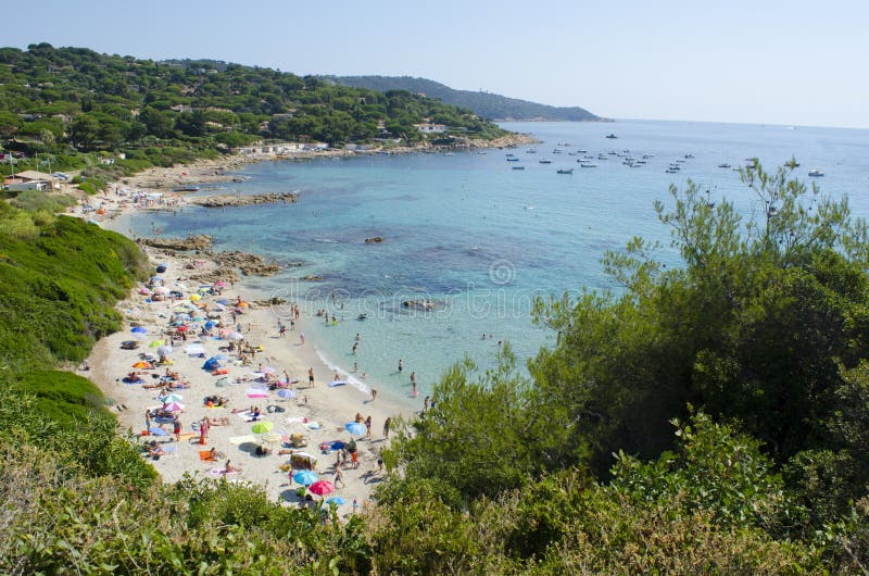 L Escalet Beach on the French Riviera Stock Photo - Image of house ...