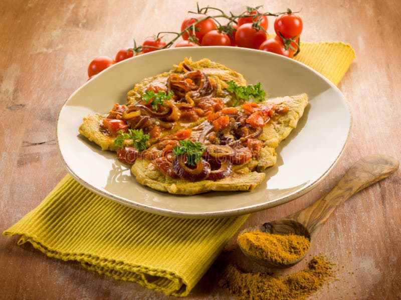 Escalope with curry stock image. Image of onion, beef - 29855487