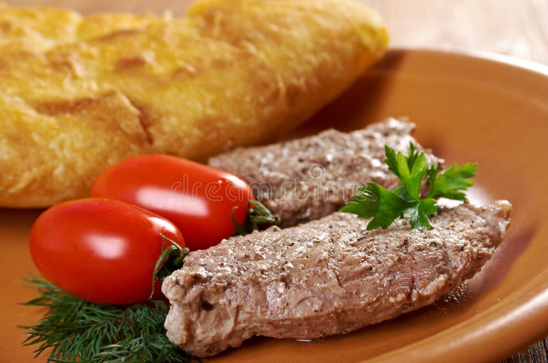 Escalope stock photo. Image of escalope, plate, kitchen - 34491016