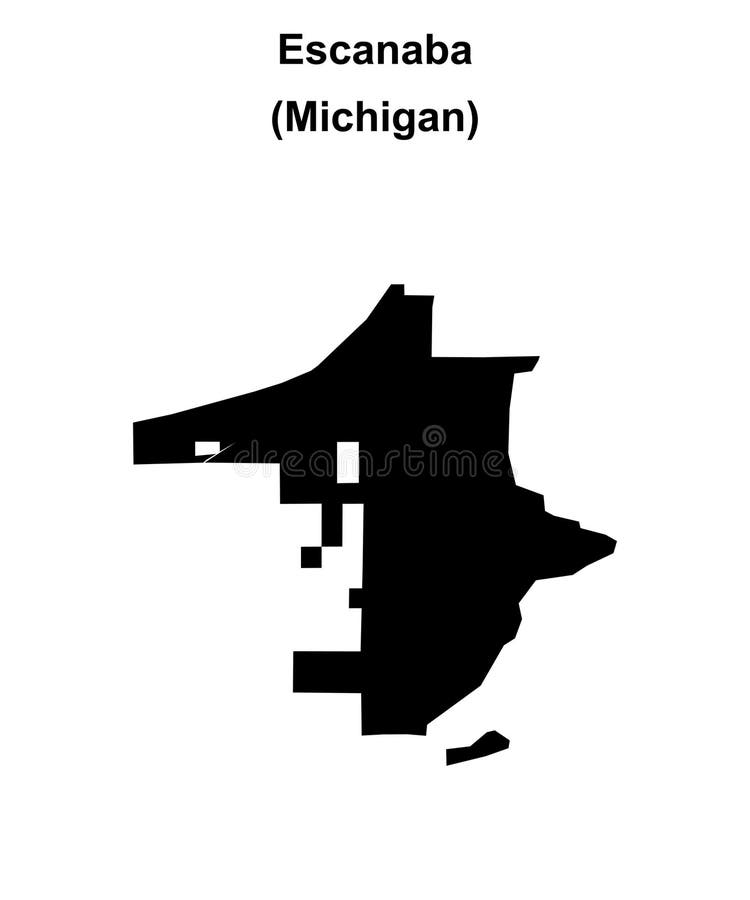 Escanaba outline map stock vector. Illustration of michigan - 357339370