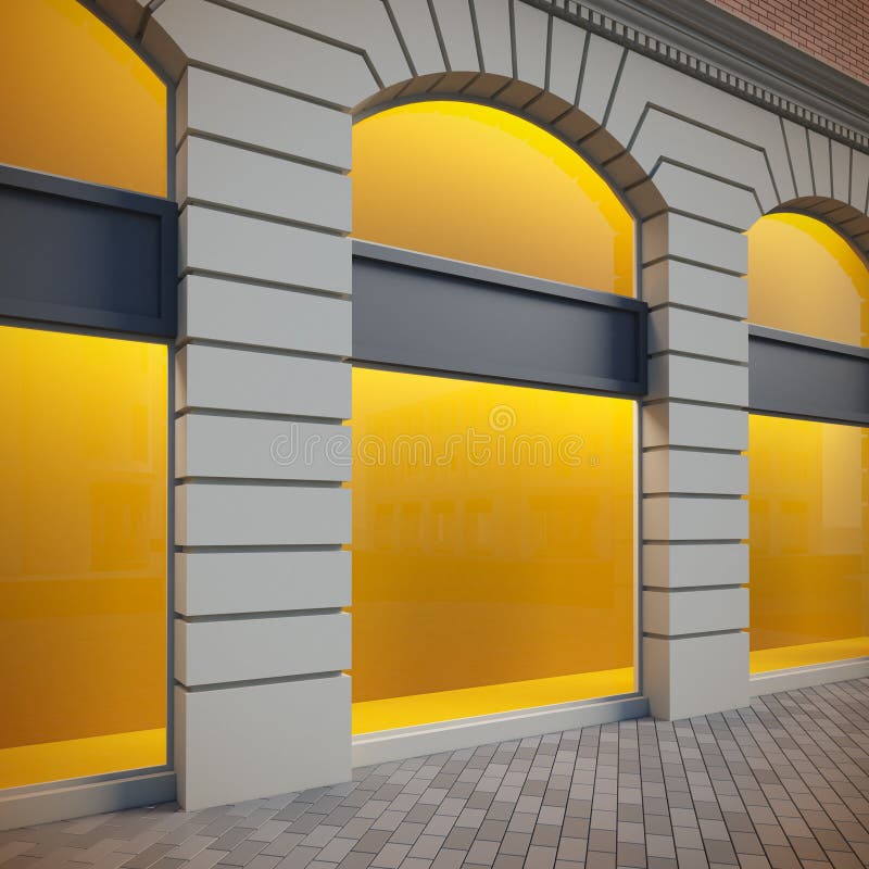 Escaparate vacío clásico. stock de ilustración. Ilustración de soporte ...