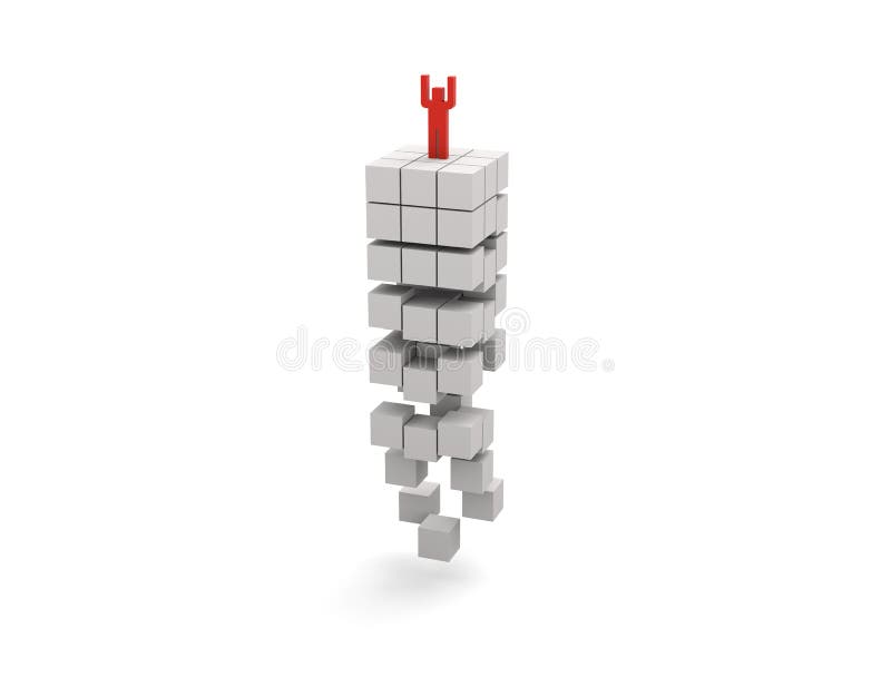 Escape from the Collapsing Blocks Stock Illustration - Illustration of ...