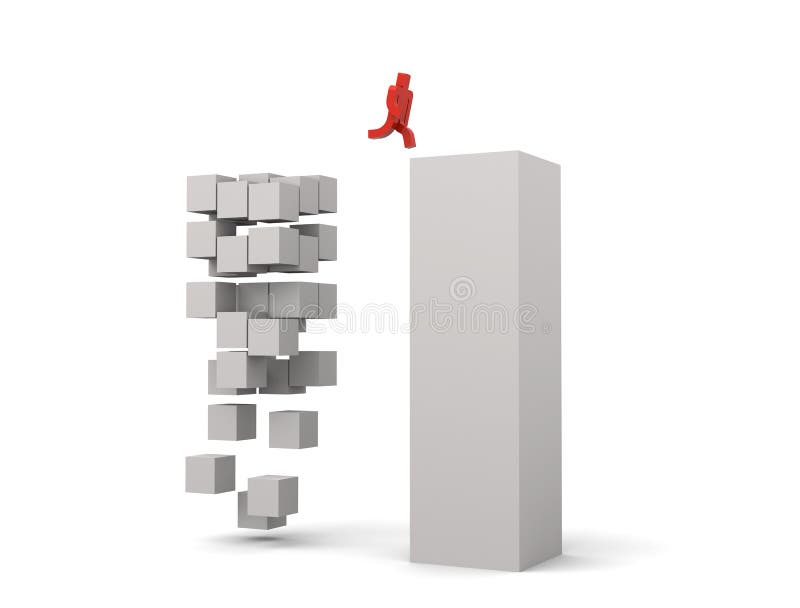 Escape from the Collapsing Blocks Stock Illustration - Illustration of ...