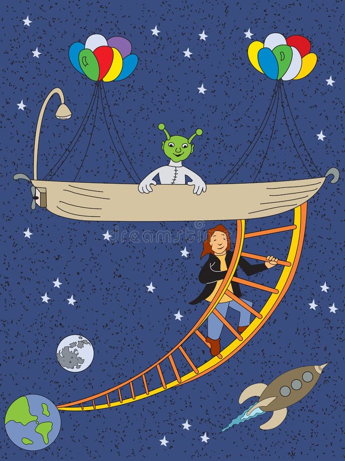 Escape from earth stock vector. Illustration of space - 85725258