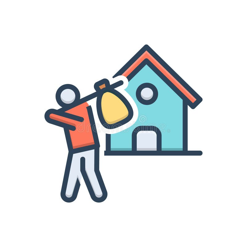 Color Illustration Icon for Escape, Evacuation and Getaway Stock ...