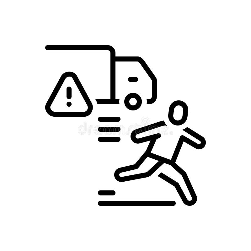 Black Line Icon for Escape, Scamper and Running Stock Vector ...