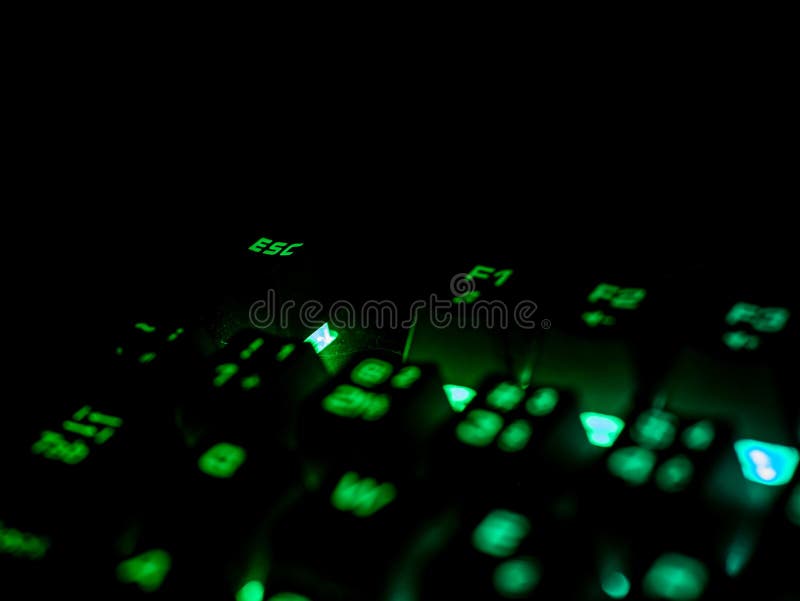 The Escape Key on the Color Backlit Keyboard Glows in the Dark Stock ...