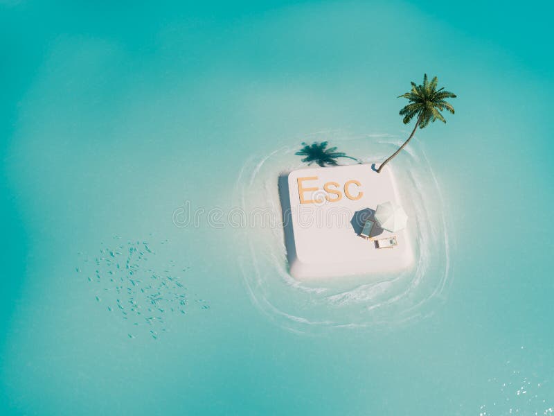 Escape Key Island in Turquoise Ocean. Relaxation Concept Stock ...