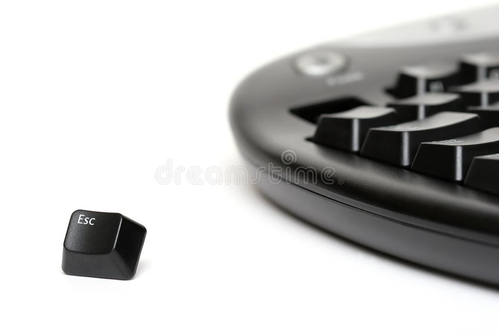 Escape key on the run stock photo. Image of leaving, black - 218420