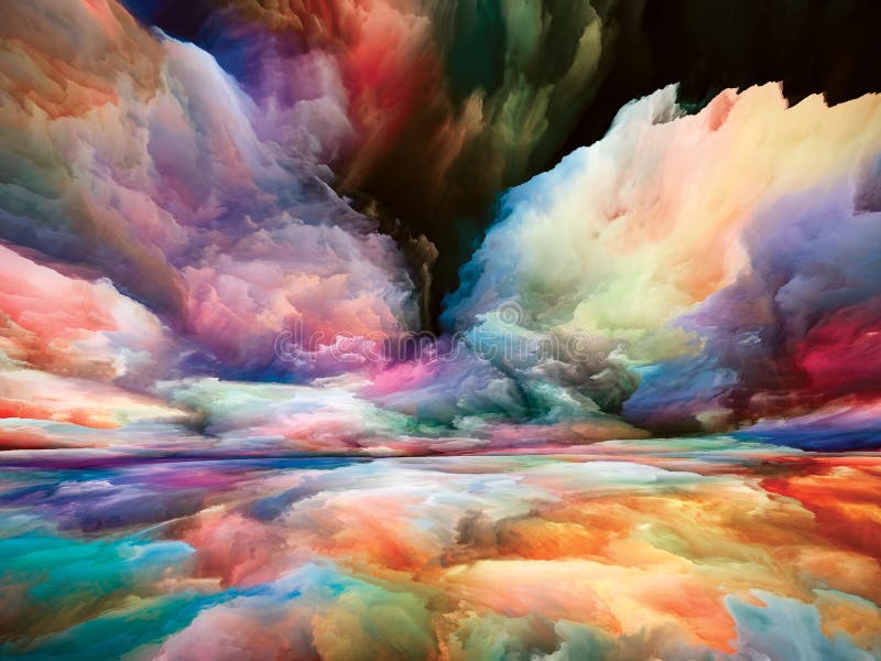 The Escape of Land and Sky stock illustration. Illustration of heaven ...