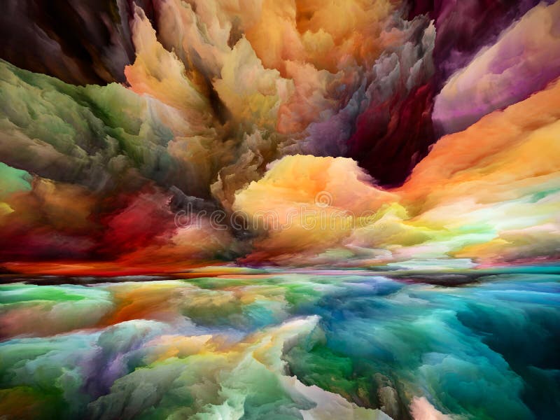 The Escape of Land and Sky stock illustration. Illustration of heaven ...