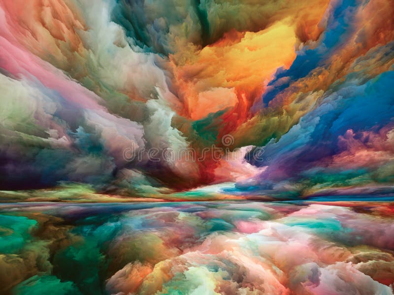 The Escape of Land and Sky stock illustration. Illustration of artwork ...