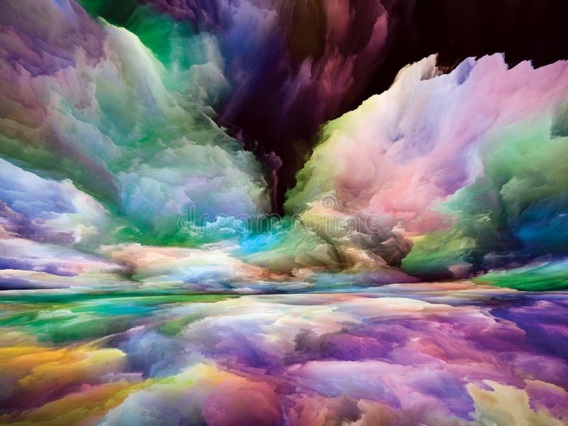 The Escape of Land and Sky stock illustration. Illustration of creative ...