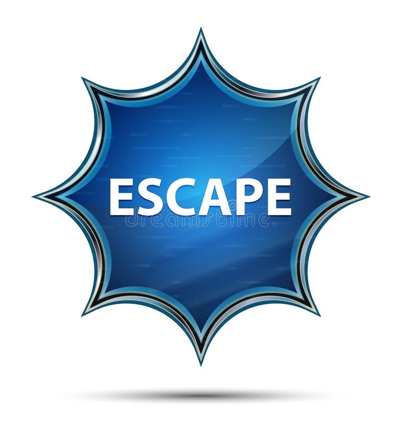 Escape Magical Glassy Sunburst Blue Button Stock Illustration ...