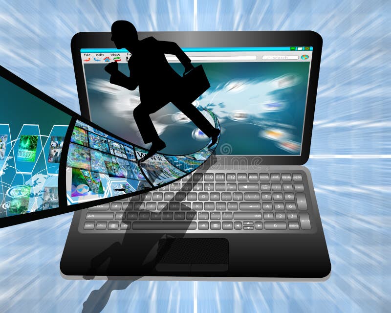 Escape from the network stock illustration. Illustration of information ...