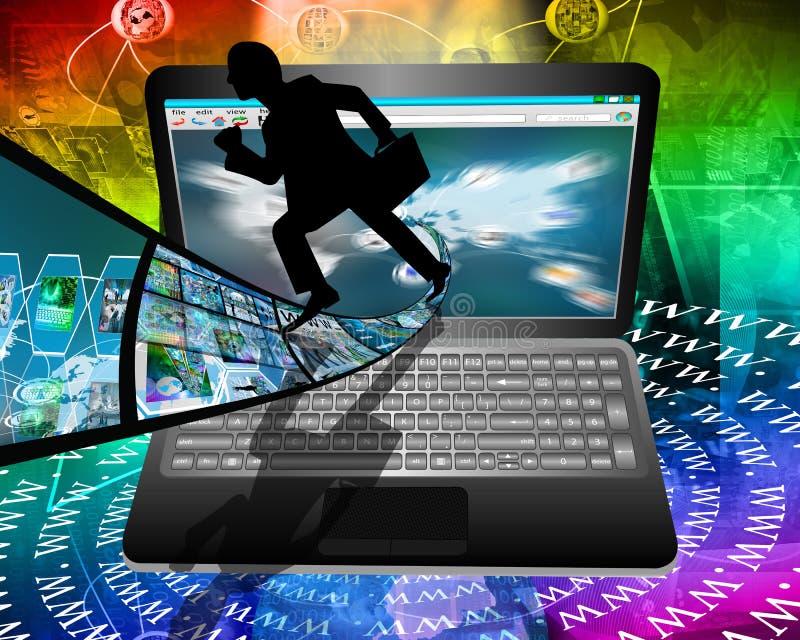 Escape from the network stock illustration. Illustration of global ...