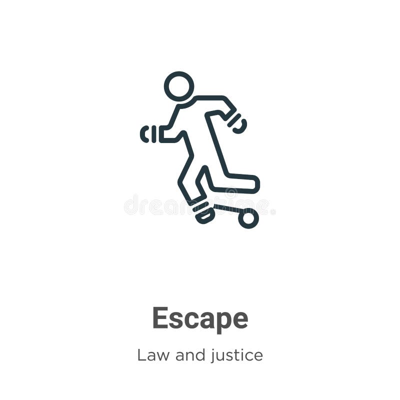 Outline Escape Vector Icon. Isolated Black Simple Line Element ...