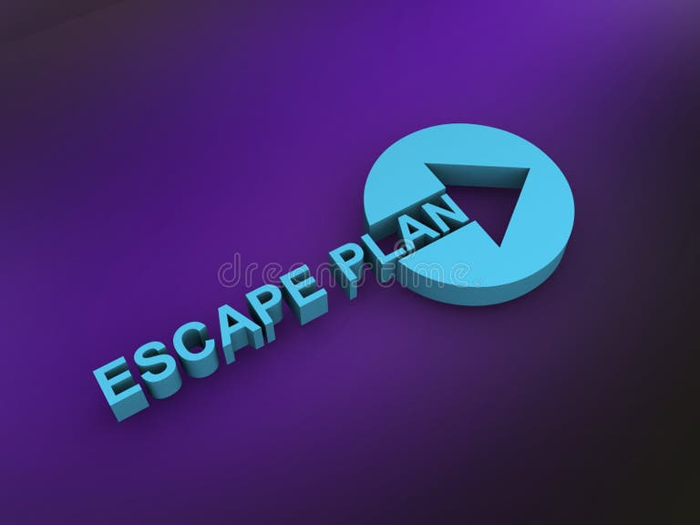 Escape plan on purple stock photo. Image of prevention - 375457444