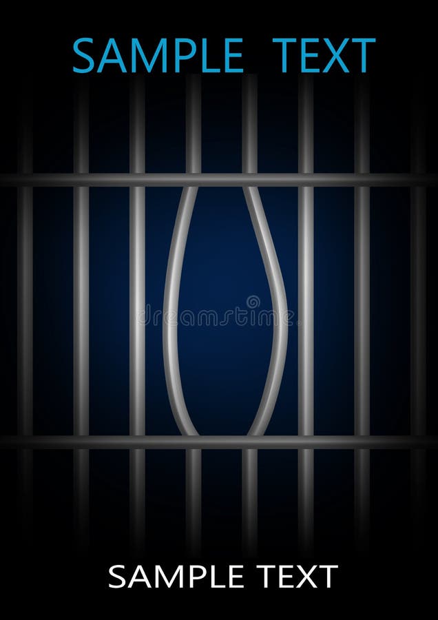 Realistic Background Prison Iron Interior. Gray Door Jail Cells Bars ...