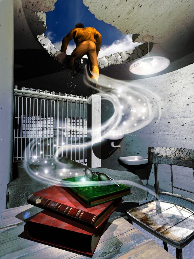 Escape reading stock illustration. Illustration of detainee - 23186730