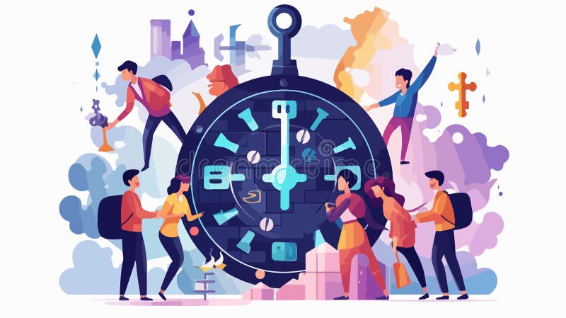 Escape Room Concept Tiny Characters Playing Quest Stock Vector ...