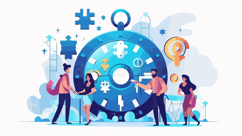 Escape Room Concept Tiny Characters Playing Quest Stock Vector ...