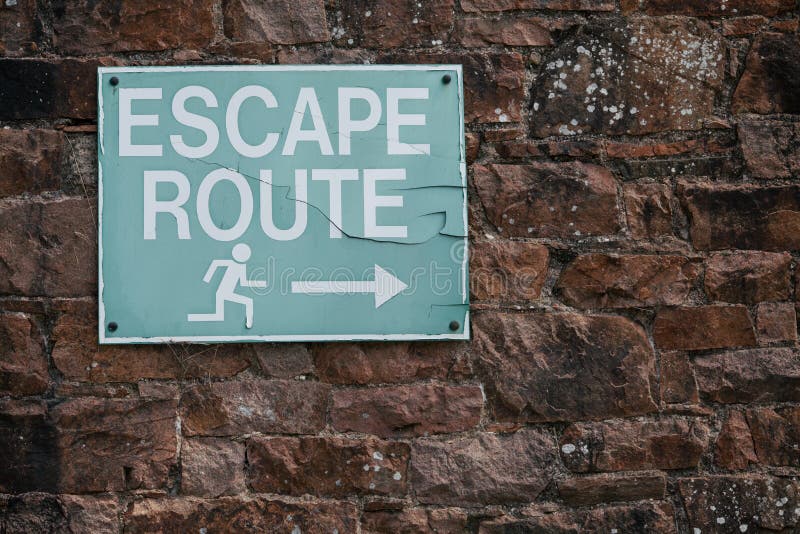 Escape route indicator stock image. Image of running - 73637833
