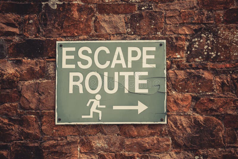 Escape route indicator stock image. Image of hazard, risk - 74158441