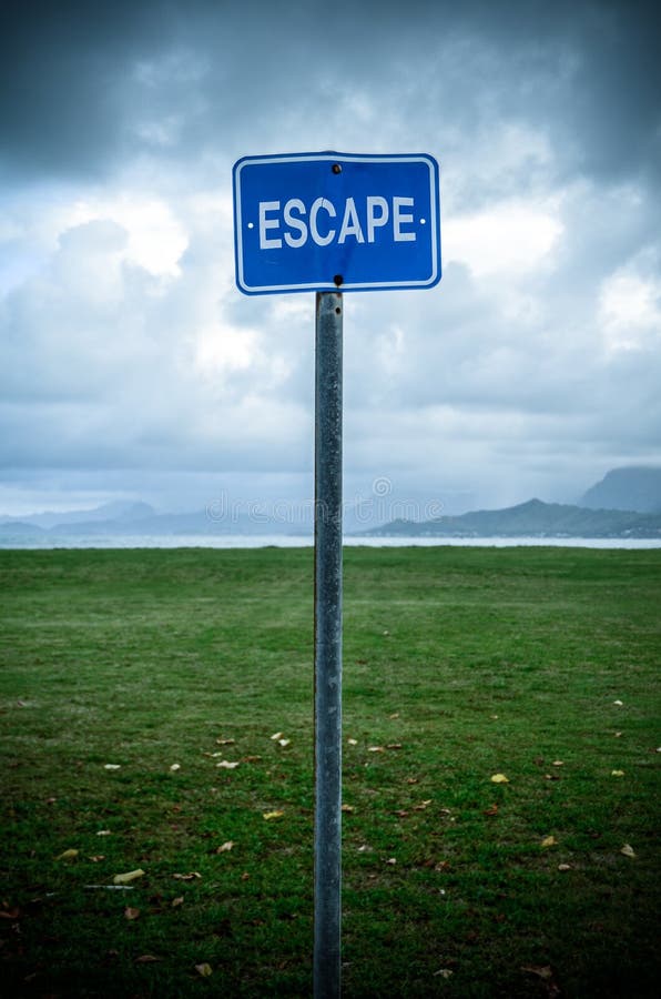 Escape Sign stock image. Image of ocean, escaping, adventure - 44760509
