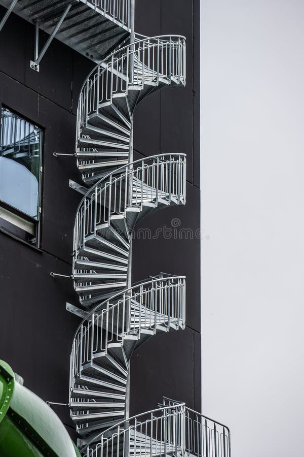 Escape Staircase Outside a Tall Building.. Stock Photo - Image of room ...