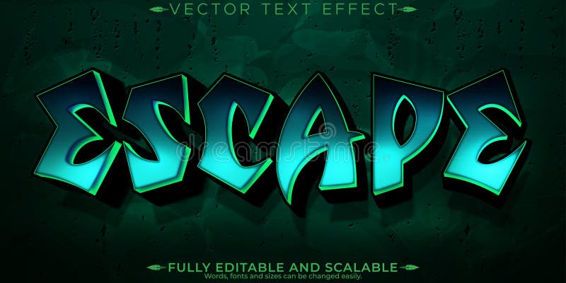 Escape Text Effect, Editable Crime and Jail Text Style Stock Vector ...