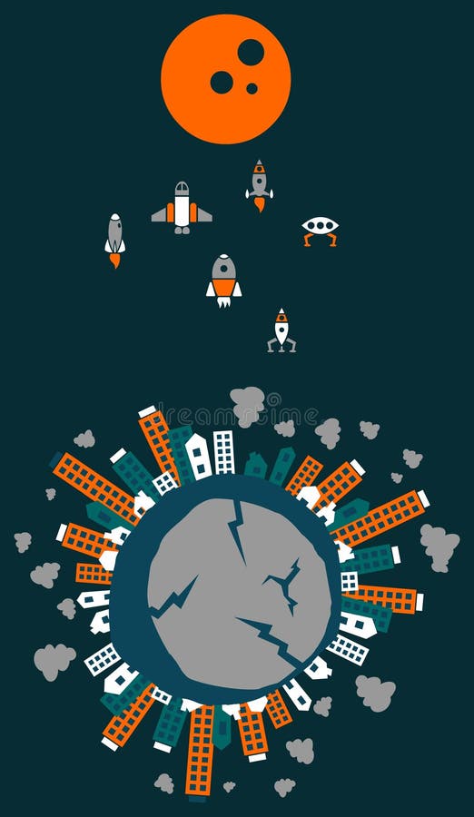 Escape from technology stock illustration. Illustration of cartoon ...