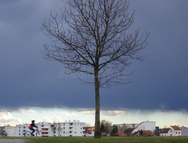 Escaping from storm stock photo. Image of environment, cycling - 626974
