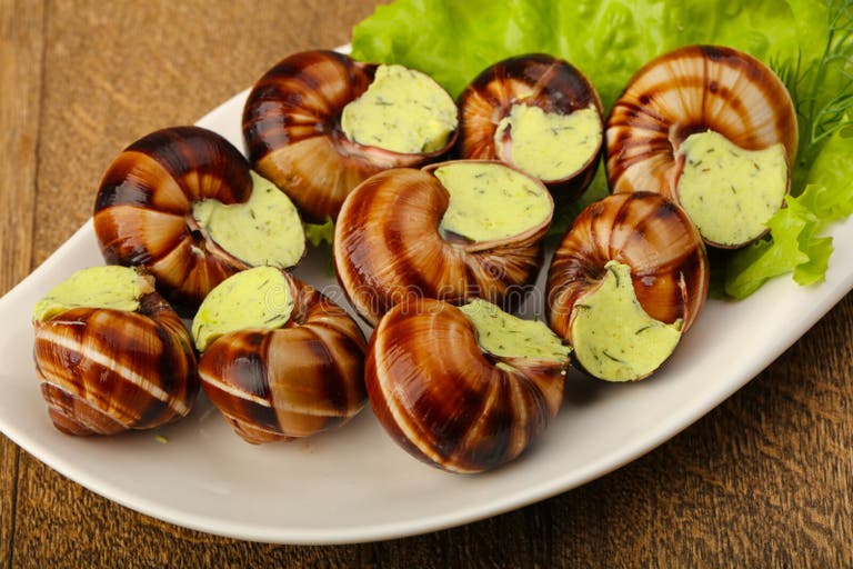 Escargot arkivfoto. Bild av bakgrund, snigel, maträtt - 112850936