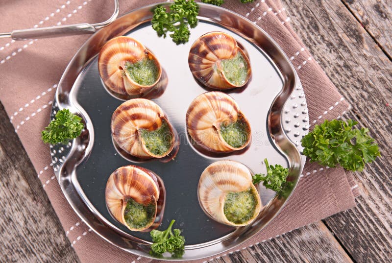 Escargot stock image. Image of butter, cooked, parsley - 46368737