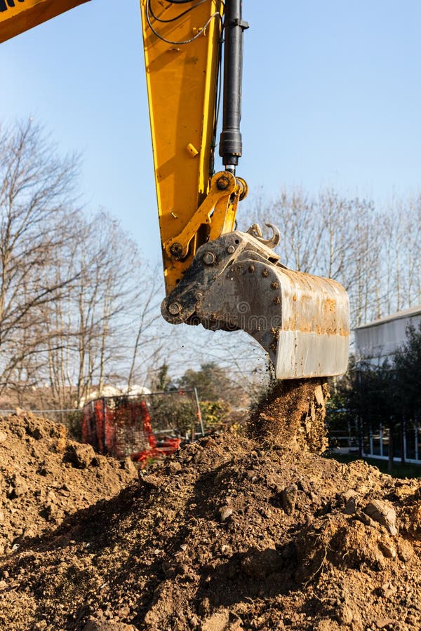 Escavator at Work on a Building Site Stock Image - Image of excavator ...