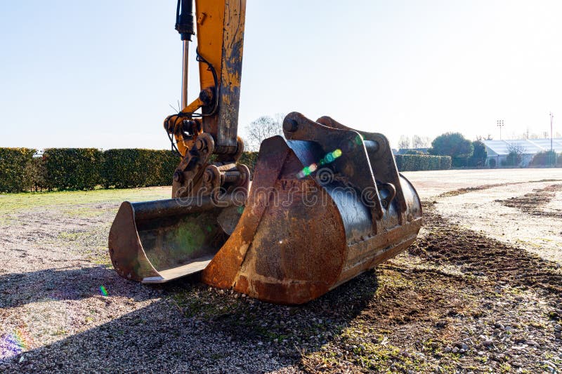 Escavator at Work on Construction Site Stock Image - Image of heavy ...