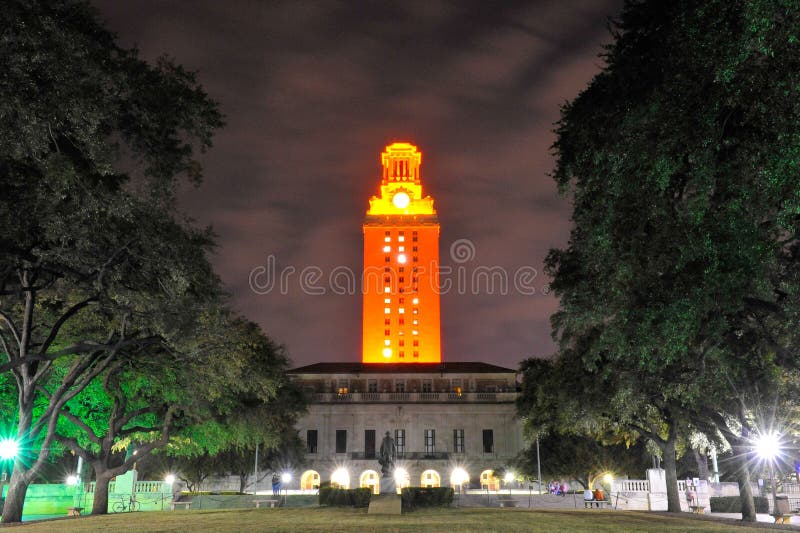 Escena Nocturna De La Torre UT, Austin, Texas Foto de archivo - Imagen ...