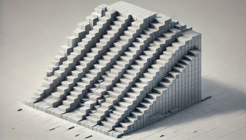 Escher-Inspired Pixelated Steps in 3D Illusion Stock Illustration ...