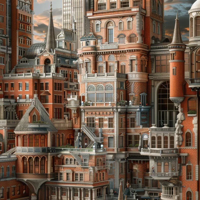 Escheresque Architectural Collage Stock Photo - Image of intricate, brickwork: 311938496