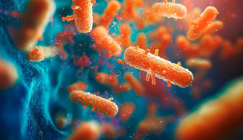 Escherichia Bacteria Coli Cells Under a Microscope Stock Photo - Image ...