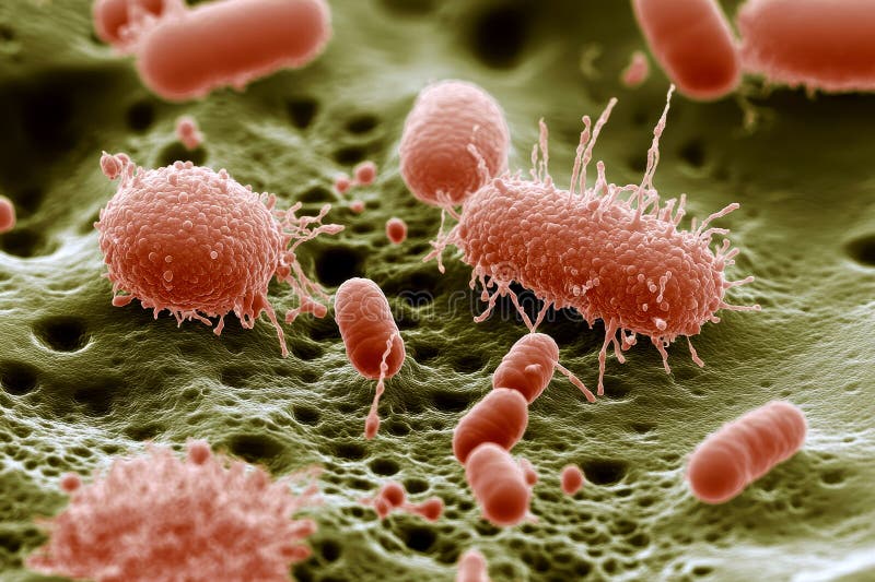 Escherichia Coli (E. Coli.) Cells or Bacteria Under Microscope Stock ... Escherichia Coli (E. Coli.) Cells or Bacteria Under Microscope Stock ...