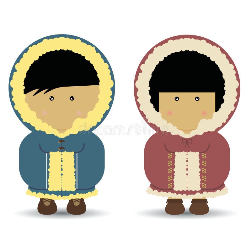 Eschimese/ragazzo & Ragazza Del Inuit Illustrazione Vettoriale ...