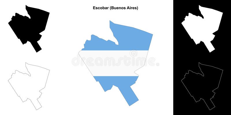 Escobar outline map stock vector. Illustration of design - 335095576